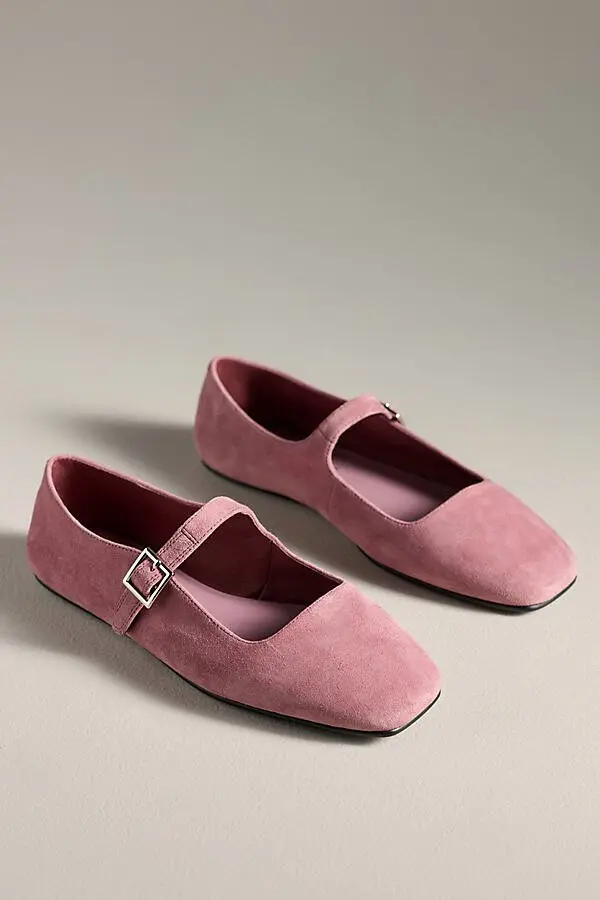 Jeffrey Campbell Elise Mary Janes In Dusty Rose Suede - 37% Off